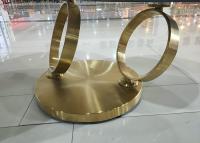 China 80cm 55cm Rotating Stainless Steel Marble Coffee Table for sale