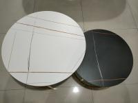 China Gilt 80cm 43cm Round Wrought Iron Coffee Table for sale