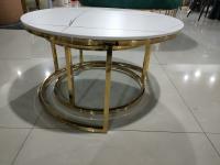 China Gilt 80cm 43cm Round Wrought Iron Coffee Table for sale