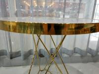 China 70cm 75cm Wrought Iron Coffee Table With Marble Top for sale