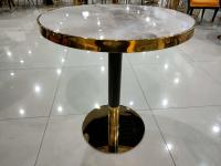 China Smooth Hand Feeling 70cm 75cm Wrought Iron Marble Coffee Table for sale