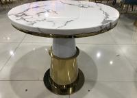 China Low Key Luxury 80cm 74cm Wrought Iron Marble Coffee Table for sale