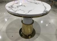 China Low Key Luxury 80cm 74cm Wrought Iron Marble Coffee Table for sale