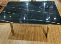 China Low Key Luxury 150*90cm Stainless Steel Marble Dining Table for sale