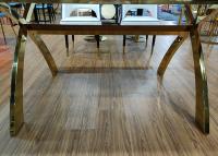China Low Key Luxury 150*90cm Stainless Steel Marble Dining Table for sale