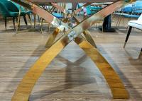 China Low Key Luxury 150*90cm Stainless Steel Marble Dining Table for sale