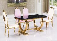 China Simple Leisure 150cm Stainless Steel Marble Dining Table for sale