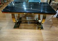 China Simple Leisure 150cm Stainless Steel Marble Dining Table for sale