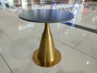 China Easy Cleaning Stainless Steel 50cm Gold Plated Coffee Table for sale