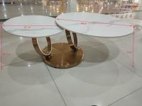 China Gold Plated 80cm 55cm Stainless Steel Marble Coffee Table for sale