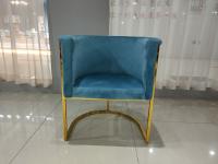 China 150kg Bearing Capacity Wrought Iron Flannel Gold Plated Sofa for sale