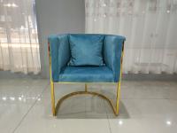 China 150kg Bearing Capacity Wrought Iron Flannel Gold Plated Sofa for sale
