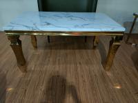 China Living Room 900mm Wrought Iron Marble Table for sale