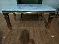 China Living Room 900mm Wrought Iron Marble Table for sale