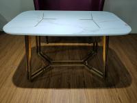 China Home Room 130*80*76cm Wrought Iron Marble Table for sale