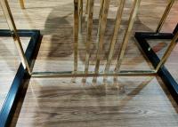 China Fire Stone Top 120*70*75cm Painting Wrought Iron Table for sale