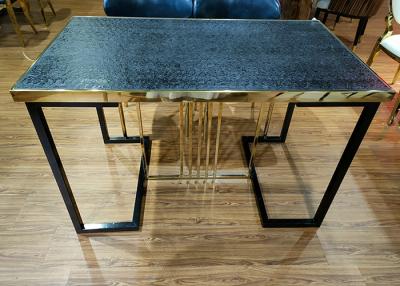 China Fire Stone Top 120*70*75cm Painting Wrought Iron Table for sale