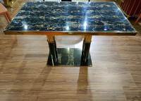 China Smooth Hand Feeling 130*80*74cm Stainless Steel Dining Table for sale