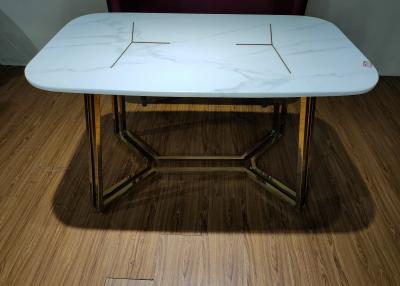 China Home Room 130*80*76cm Wrought Iron Marble Table for sale
