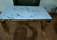 China Living Room 900mm Wrought Iron Marble Table for sale