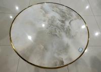 China Smooth Hand Feeling 70cm 75cm Wrought Iron Marble Coffee Table for sale