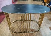 China Elegant 130*70*75cm Stainless Steel Marble Dining Table for sale
