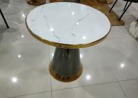 China Stainless Steel Nordic 70cm Round White Marble Side Table for sale