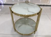 China Good Bearing Capacity 50cm Stainless Steel Glass Coffee Table for sale