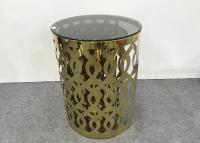 China Three Piece Hollow 40cm Gold Plated Coffee Table for sale