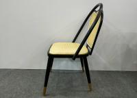 China 86cm Wrought Iron Dining Chair With Rattan Backrest for sale