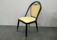 China 86cm Wrought Iron Dining Chair With Rattan Backrest for sale