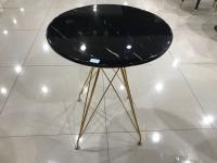 China 76cm Rebar Wrought Iron Marble Coffee Table for sale