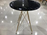 China 76cm Rebar Wrought Iron Marble Coffee Table for sale