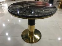 China Round Customizable Marble Iron Coffee Table For Living Room for sale