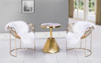 China Modern Minimalist 60cm Stainless Steel Marble Coffee Table for sale