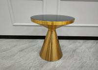 China 40cm Modern Glass Surface Gilded Stainless Steel Coffee Table Luxury Frame for sale