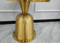 China Rock Slab Covered Phnom Penh Gold Plated Coffee Table Diameter 60cm for sale