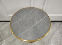 China Rock Slab Covered Phnom Penh Gold Plated Coffee Table Diameter 60cm for sale