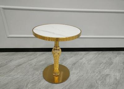China Contemporary 80cm Dia Wrought Iron Marble Coffee Table With Handle for sale