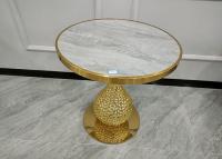 China Golden Nordic Forging Odm Marble Modern Coffee Table Round Anti Collision for sale