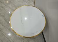 China Stainless Steel Rock Slab Gilded Wrought Iron Marble Coffee Table For Banquet for sale