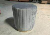 China Pink Color Kitchen 43cm High Velvet Round Stool Internal Foam for sale