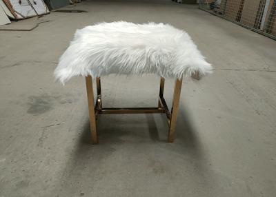 China Modern French 120kg Square Upholstered Stool Stainless Steel Luxury Home for sale