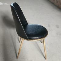 China Durable Odm Comfortable Dining Chair With Wrought Iron Frame Leather for sale