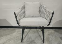 China Custom Metal Leg Fabric Odm Wrought Iron Upholstered Dining Chairs Contemporary for sale