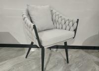China Fabric 72cm Wrought Iron Upholstered Dining Chairs Modern Furniture For Table for sale