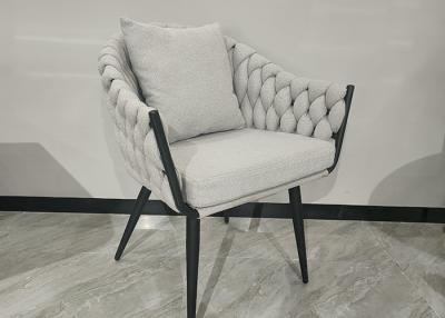 China Fabric 72cm Wrought Iron Upholstered Dining Chairs Modern Furniture For Table for sale