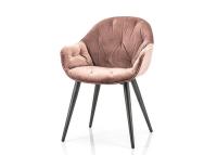 China Velvet Fabric 120kg Modern Dining Room Chairs Black Metal Leg For Farmhouse for sale
