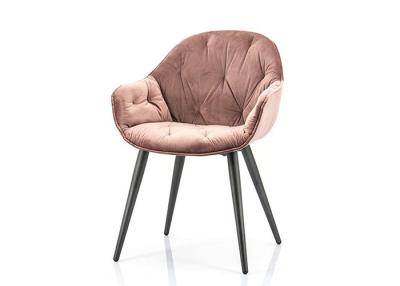 China Velvet Fabric 120kg Modern Dining Room Chairs Black Metal Leg For Farmhouse for sale