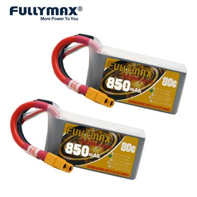 China 3s 850mah Lipo Battery 11.1V 80C Rc Model Battery Packs Fpv Helicopter for sale